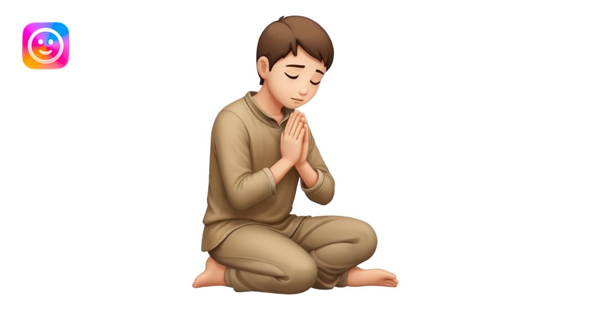 person kneeling and begging, hands clasped emoji | AI Emoji Generator