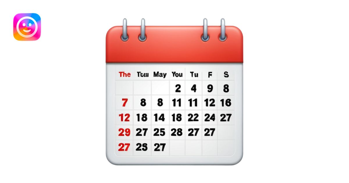 Calendar with 7 days per week emoji | AI Emoji Generator