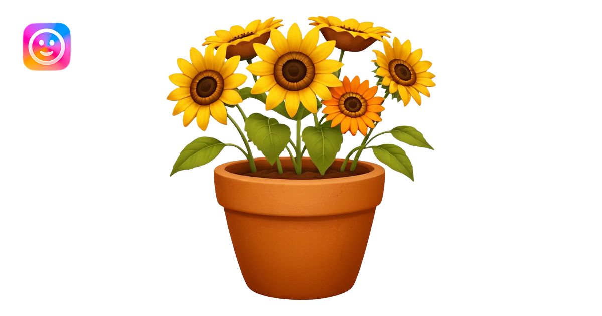 sun flowers in a clay pot emoji | AI Emoji Generator