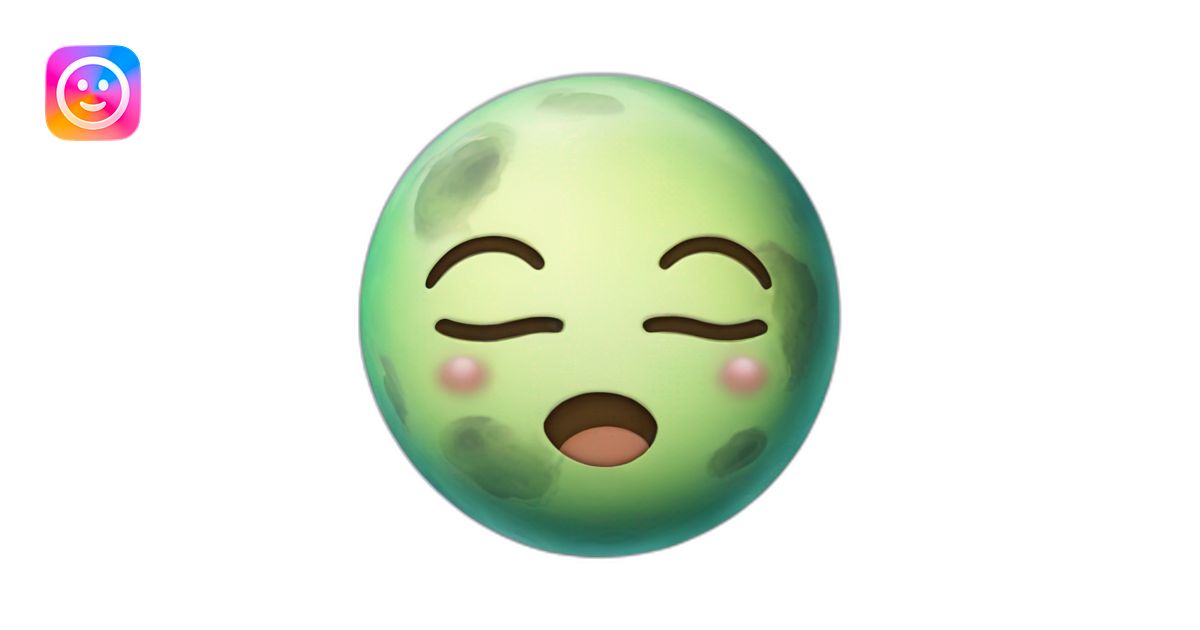 planet Venus with a cartoon sleepy face emoji | AI Emoji Generator
