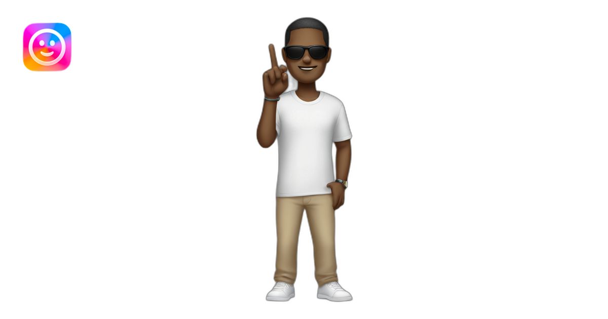 Black man wearing sunglasses doing gang sign emoji | AI Emoji Generator