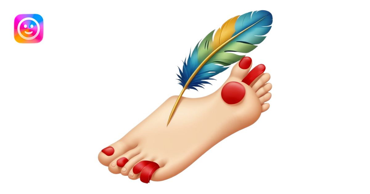 feather gently tickling a foot with giggle marks, lighthearted and cute ...