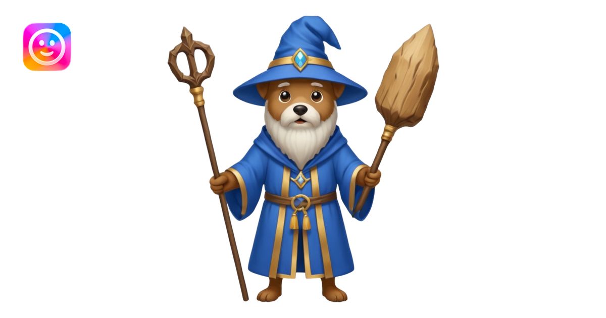 Dog wizard emoji | AI Emoji Generator