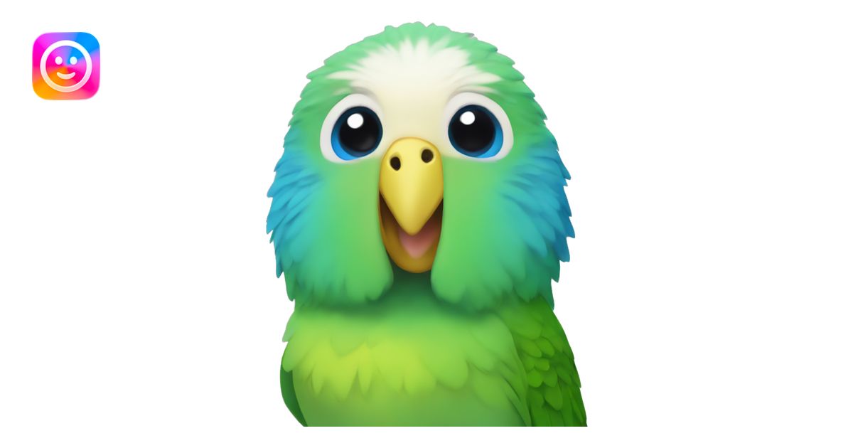 a green male budgie with a yellow head and a blue nose above the beak ...