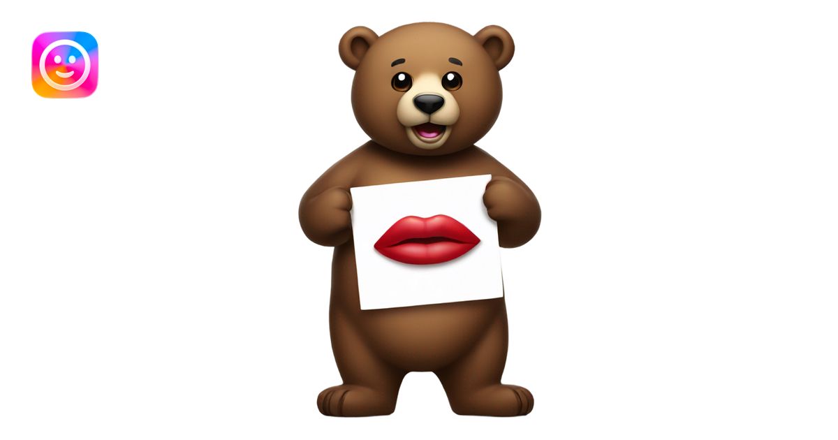 bear holding my lippy sign emoji | AI Emoji Generator