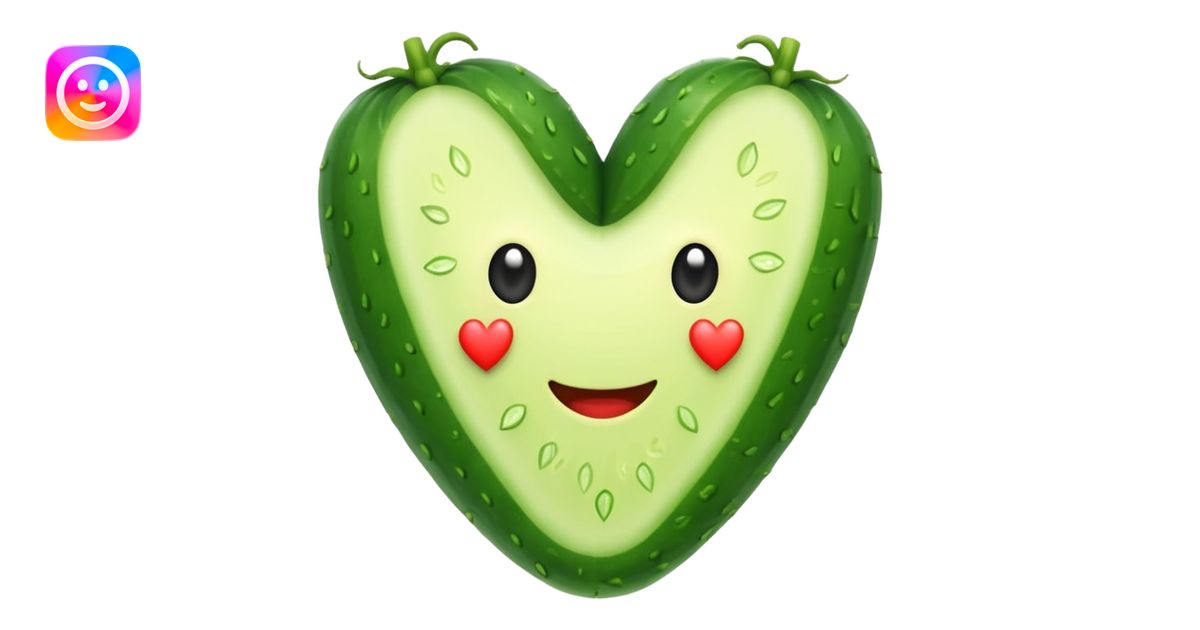 cucumber shaped as heart emoji | AI Emoji Generator