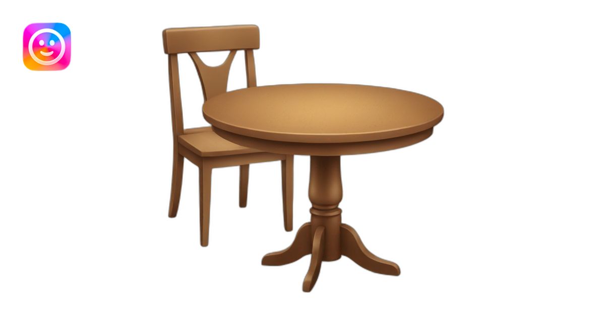 dining table with smile emoji | AI Emoji Generator