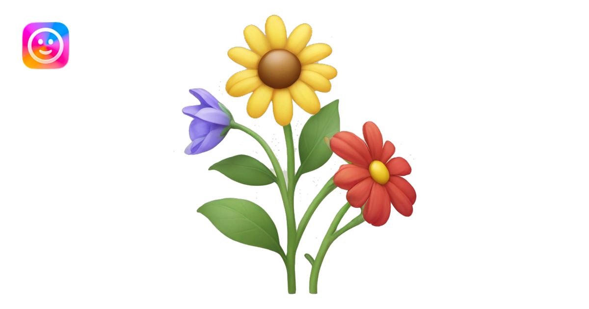 Two different flowers emoji | AI Emoji Generator