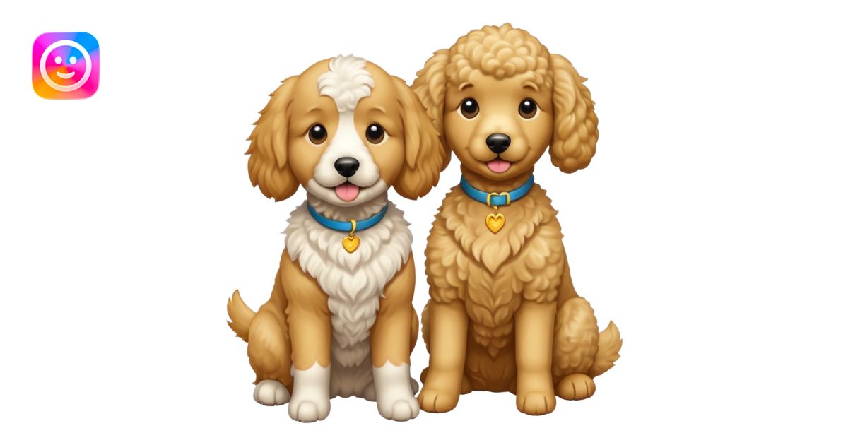 two dogs, with emoji | AI Emoji Generator