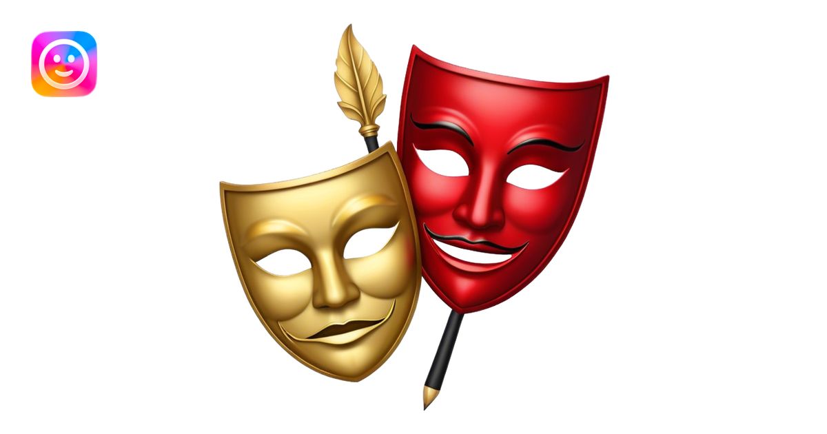 Create a bold and dramatic emoji representing the art of playwriting ...
