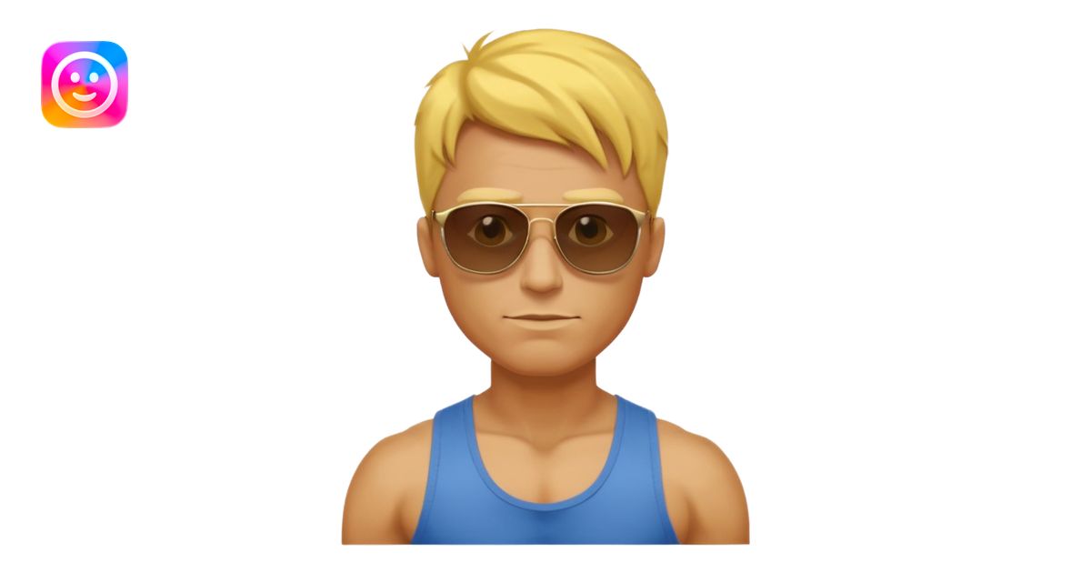 Male core muscles yellow default skin and hair emoji | AI Emoji Generator
