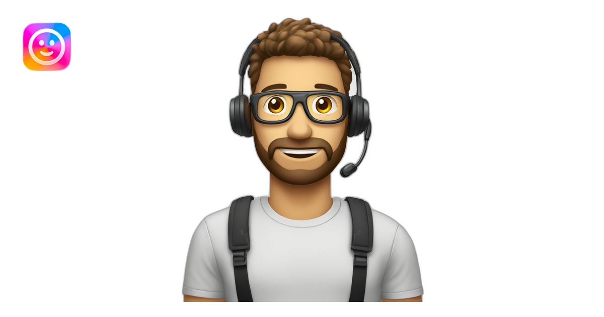 customer service man with headset X emoji too hot with Materiel.net t ...