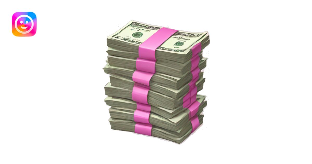 Pink stack of money emoji | AI Emoji Generator