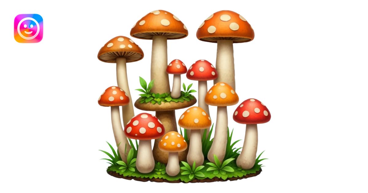 colored mushrooms emoji | AI Emoji Generator