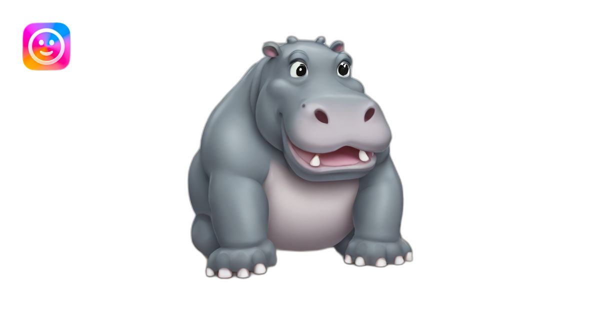 Hippo gym, large image emoji | AI Emoji Generator