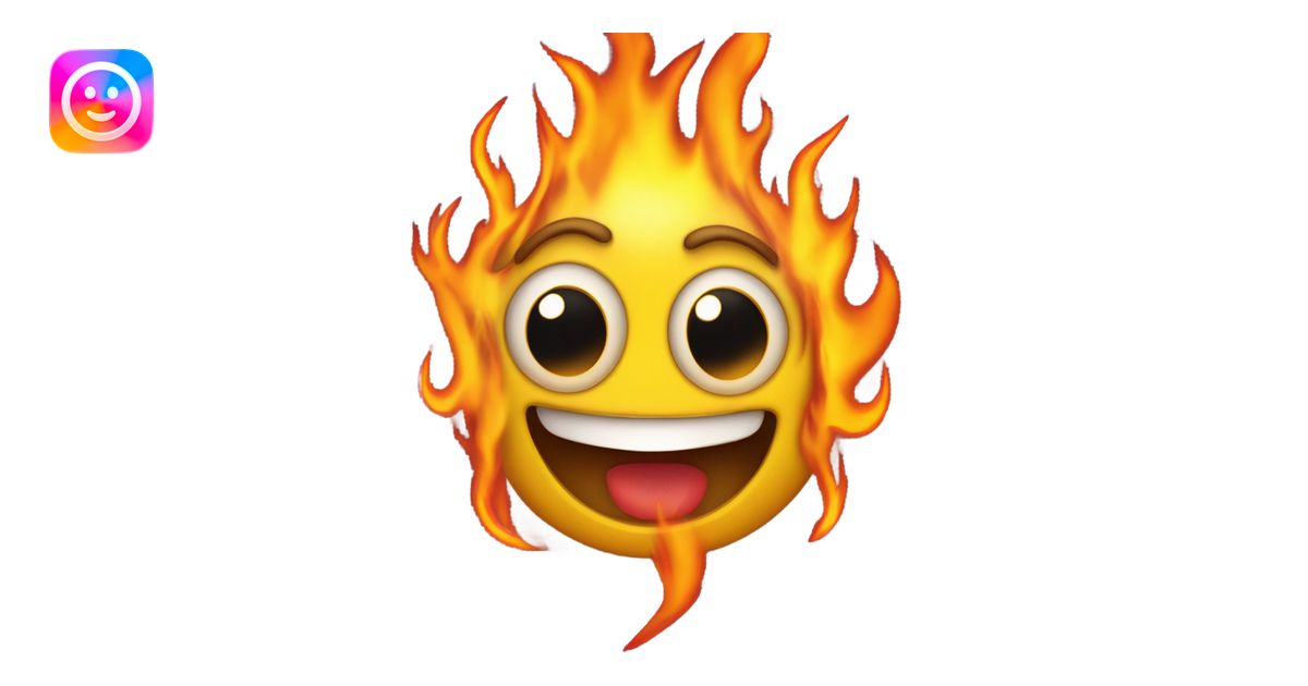 Smiley face on fire emoji | AI Emoji Generator