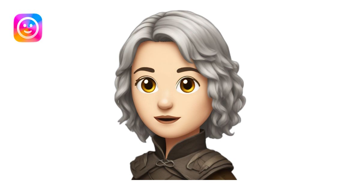 Arya of game of throne like a cat emoji | AI Emoji Generator