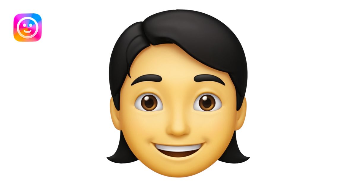 Emo emoji smiley face black hair hair emoji | AI Emoji Generator