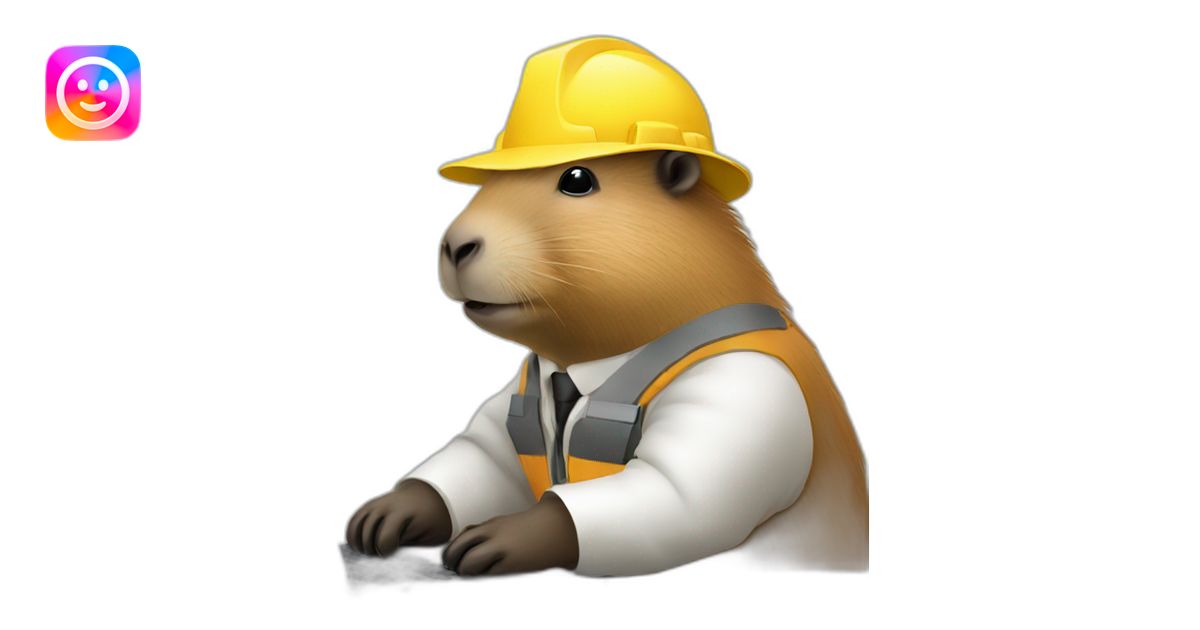 Capybara Engineer working on laptop emoji | AI Emoji Generator