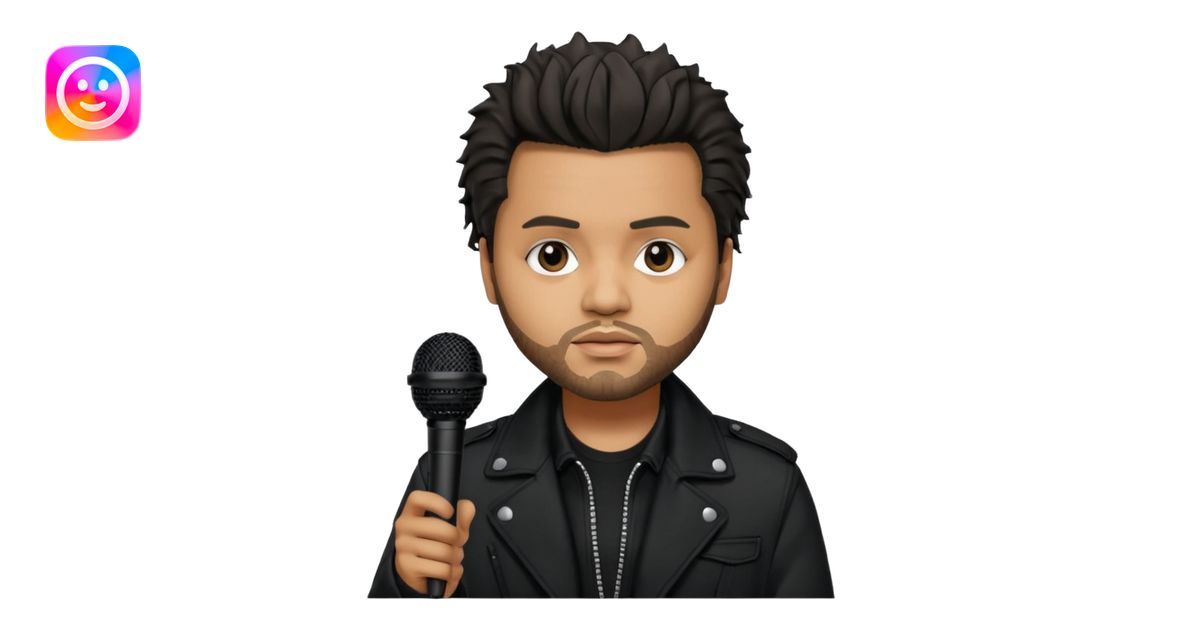 The weeknd holding microphone emoji | AI Emoji Generator