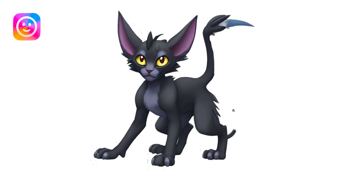 Black edgy Noivern-Litten-Sphynx-Lykoi-Caracal-cat-Fakemon full-body ...