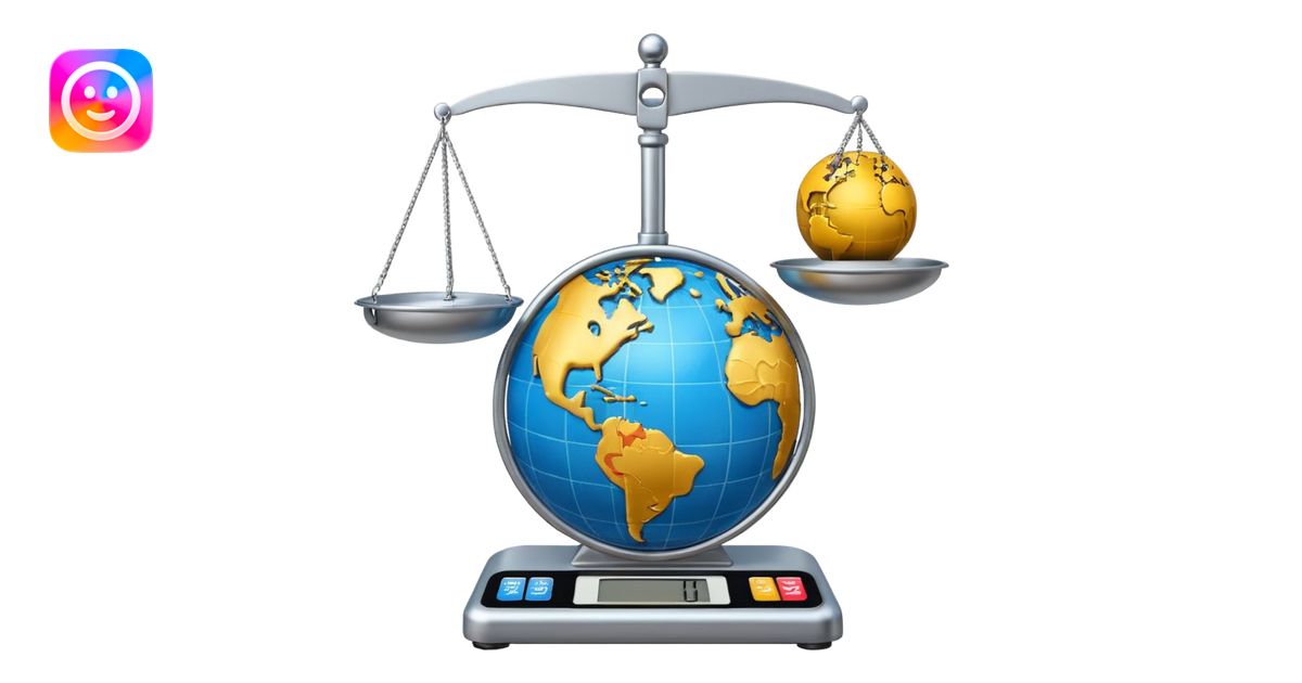 A globe on a weighing scale emoji | AI Emoji Generator