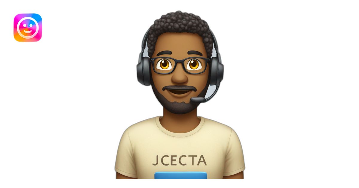 call center operator in a T-shirt with the inscription ONECTA emoji ...