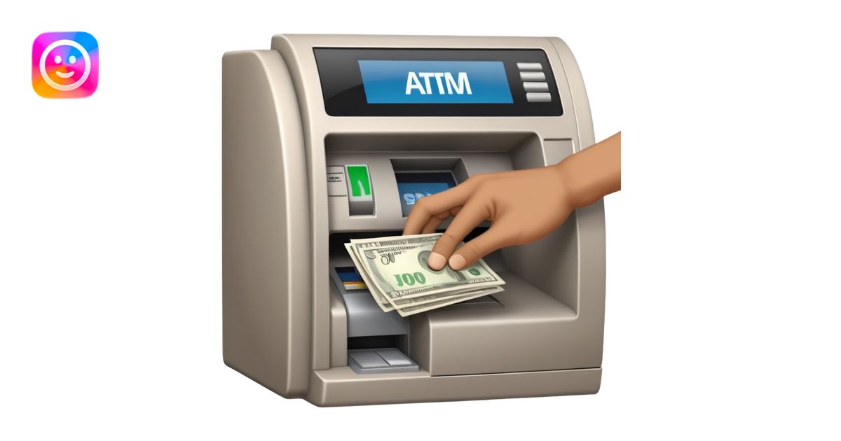 scammer's hand pulling money from ATM emoji | AI Emoji Generator
