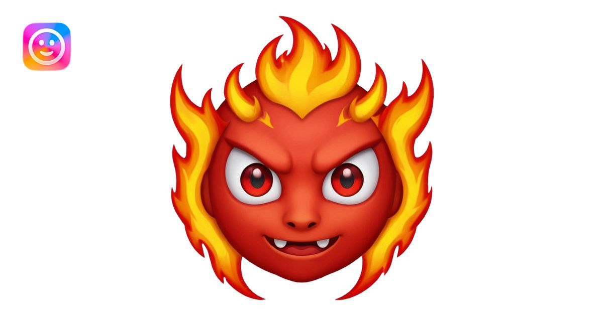 Diablito con ojos de fuego emoji | AI Emoji Generator