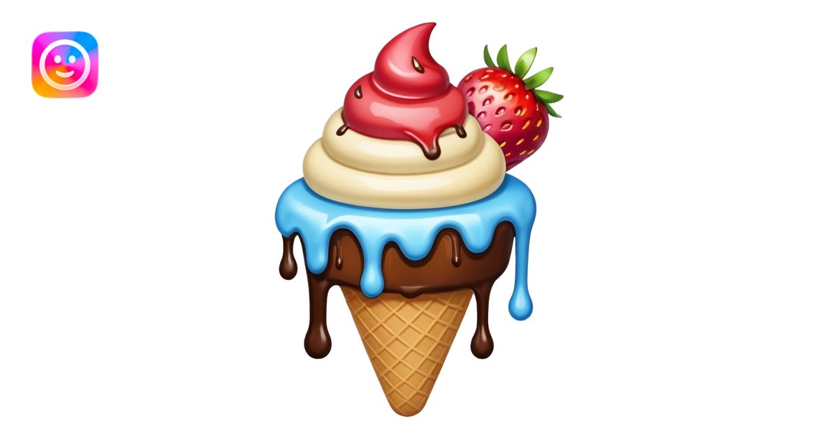 A Fallen ice cream emoji | AI Emoji Generator