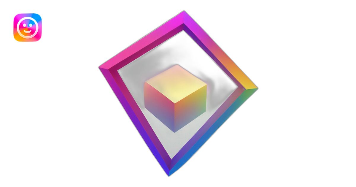4d tesseract gradient logo hd emoji | AI Emoji Generator