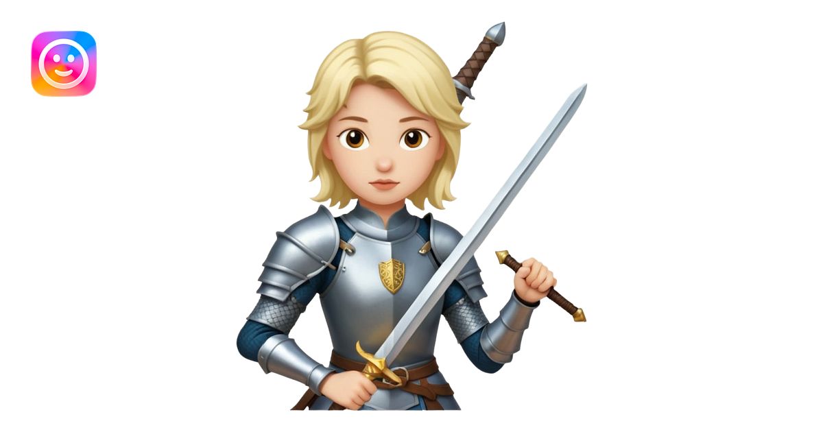 Girl knight fighting dragon emoji | AI Emoji Generator