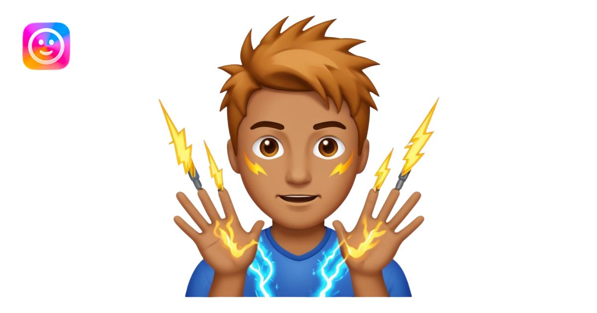 Man producing electric emoji | AI Emoji Generator