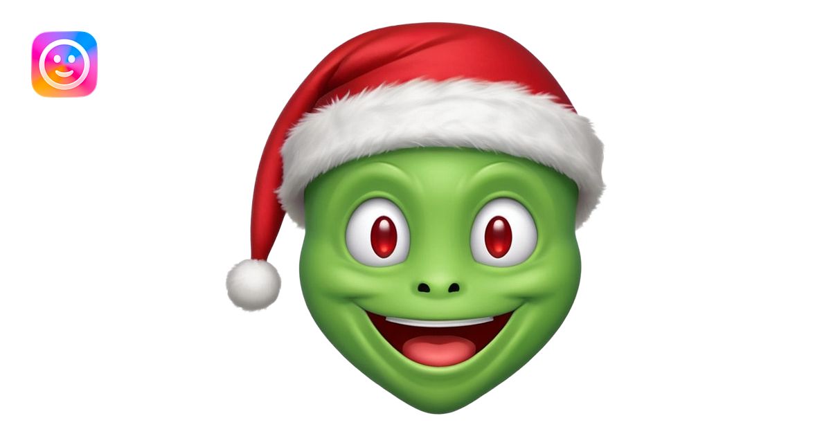 Happy Alien with santa hat emoji | AI Emoji Generator