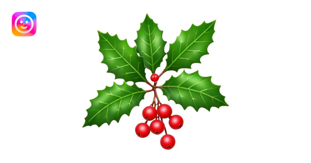 Small Christmas holly emoji | AI Emoji Generator