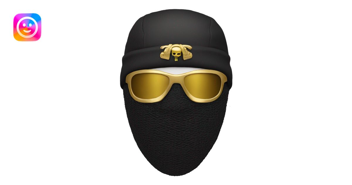 Goon with a ski mask and gold chain emoji | AI Emoji Generator