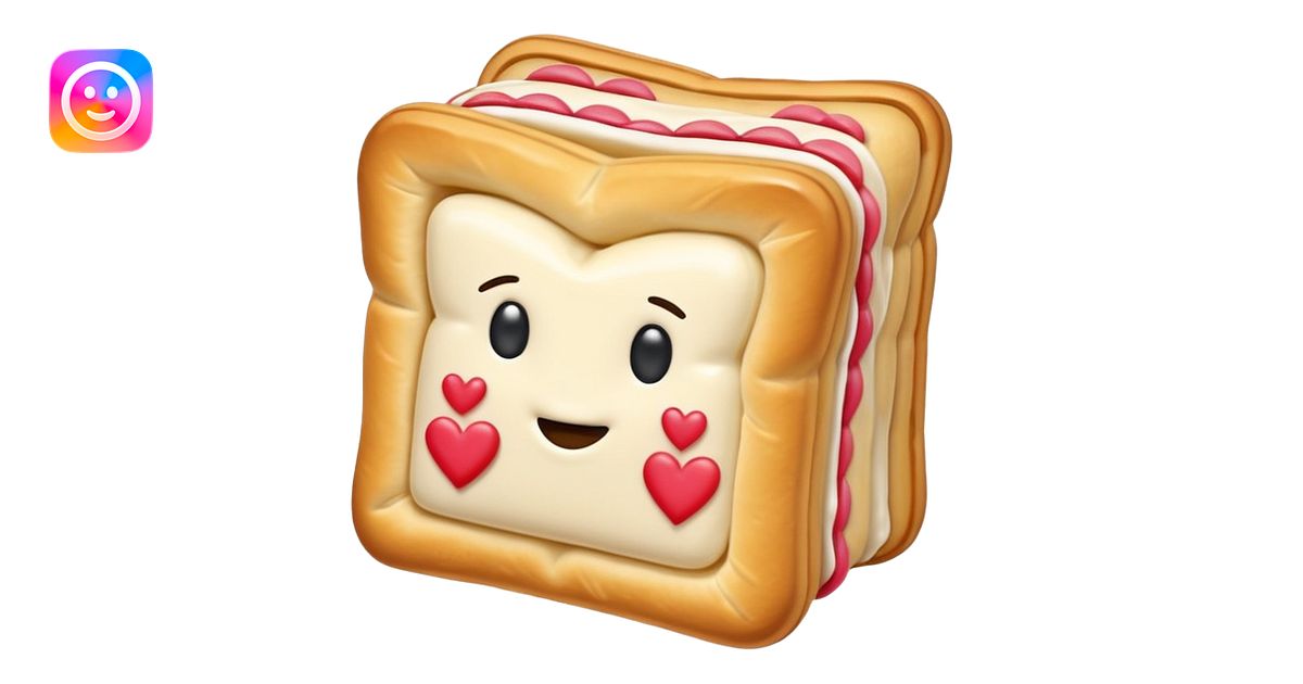 Frosted Toaster strudel pastry with hearts emoji | AI Emoji Generator