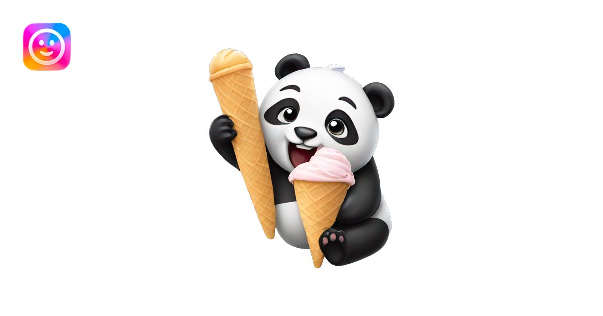 Panda eating ice cream emoji | AI Emoji Generator