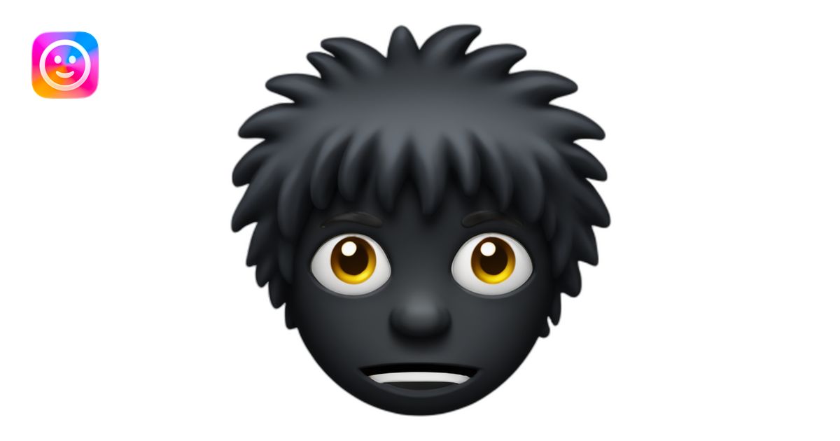 Gollywog gaping from behind emoji | AI Emoji Generator