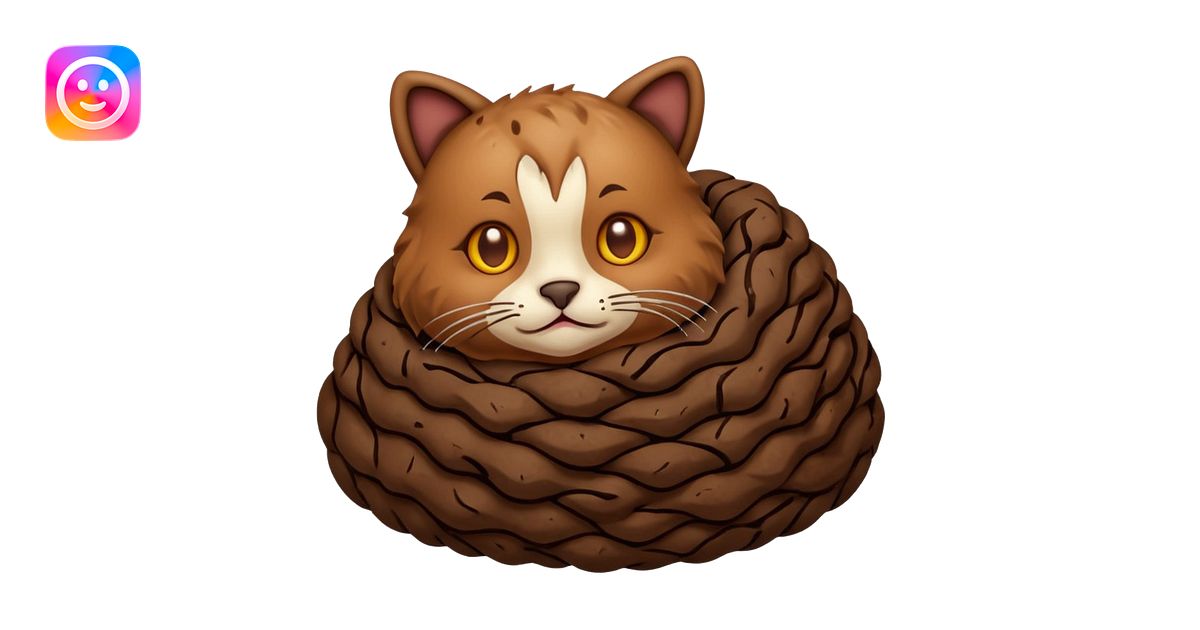 Bottomless bear poop shaped into a cat emoji | AI Emoji Generator