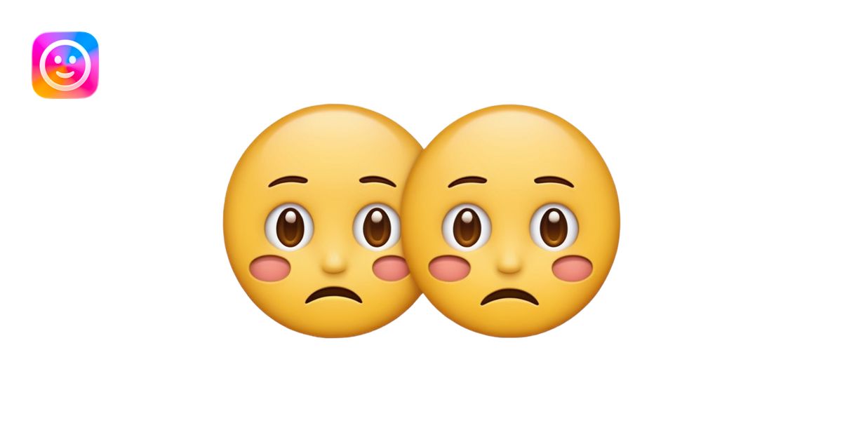 two round faced emojis not happy stuck together emoji | AI Emoji Generator