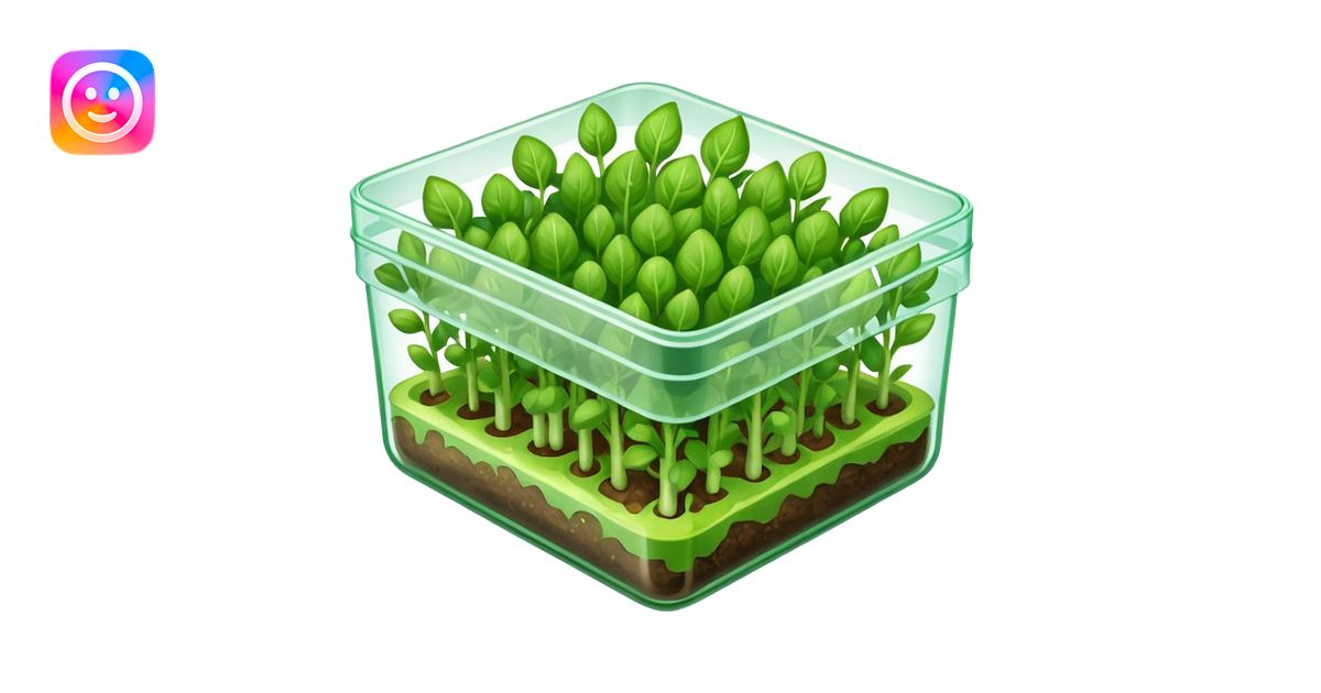 aromatic sprouts in a flat transparent box emoji | AI Emoji Generator