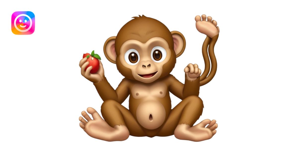 Monkey eating toes emoji | AI Emoji Generator