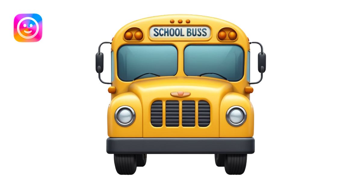 cute rounded minimal details school bus emoji | AI Emoji Generator
