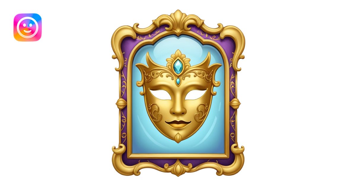 magic mirror on the wall from Shrek with a theater mask inside emoji ...