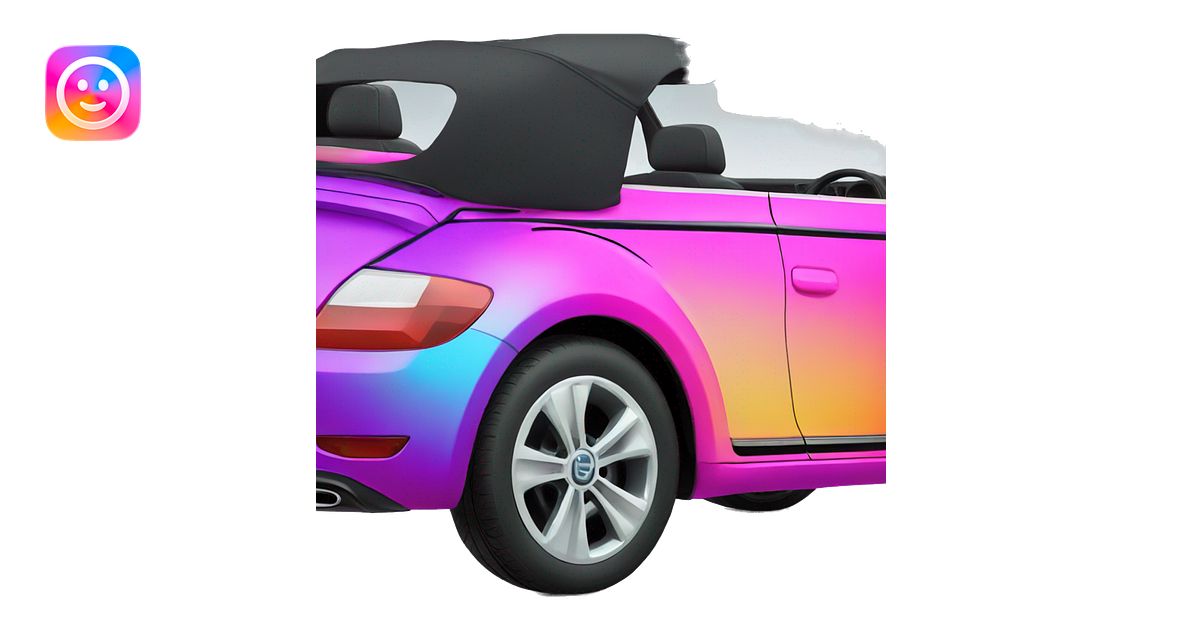 neon gradient vw convertible emoji | AI Emoji Generator