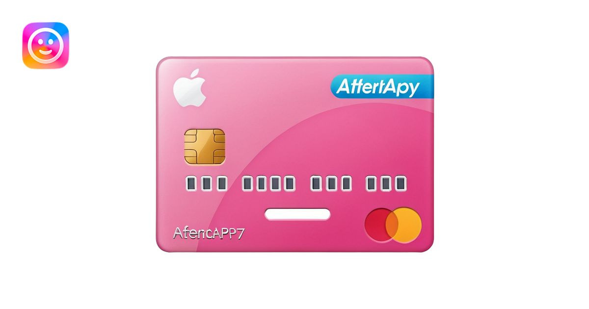 pink big afterpay word on a credit card emoji | AI Emoji Generator