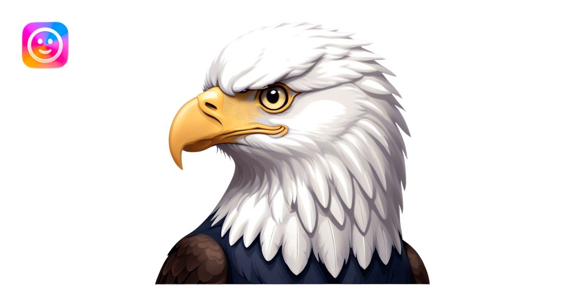 Cinematic Noble American Eagle Portrait Emoji, Poised and regal, with a ...