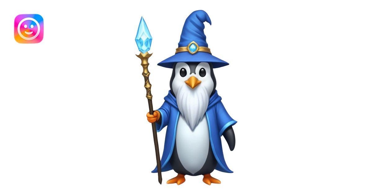 Penguin Wizard emoji | AI Emoji Generator