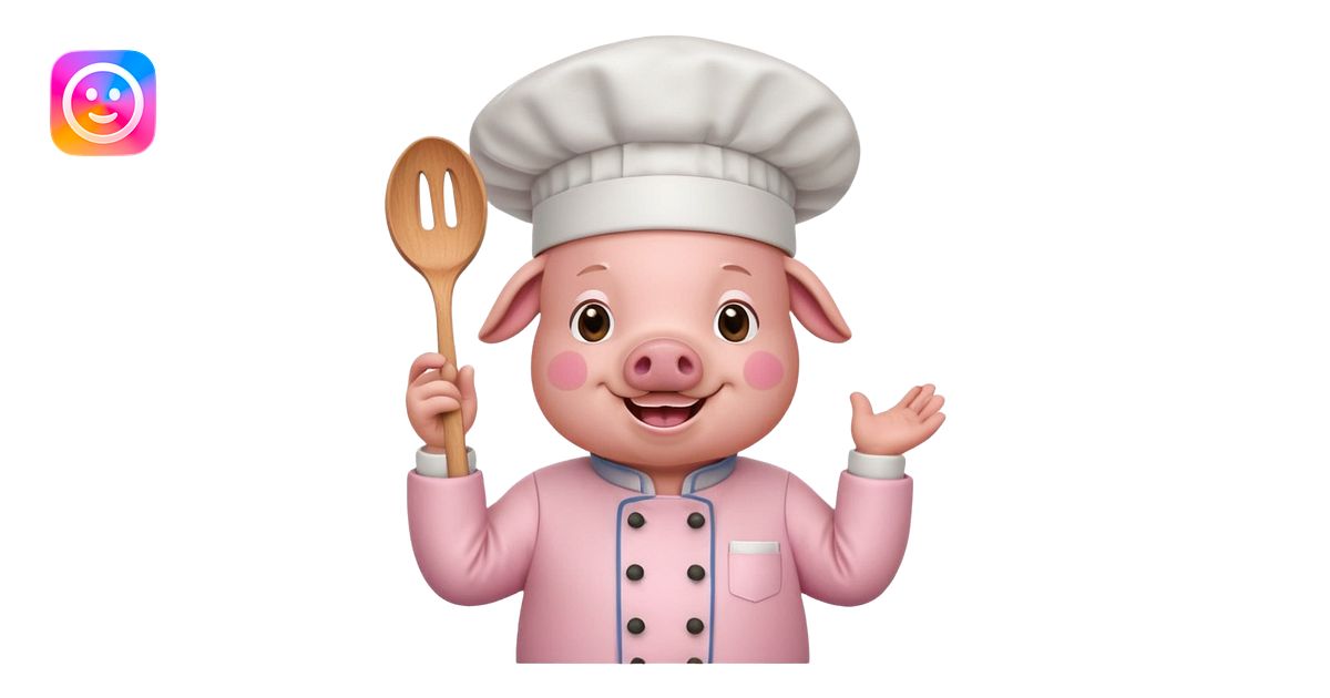 pink chef costume animal emoji | AI Emoji Generator